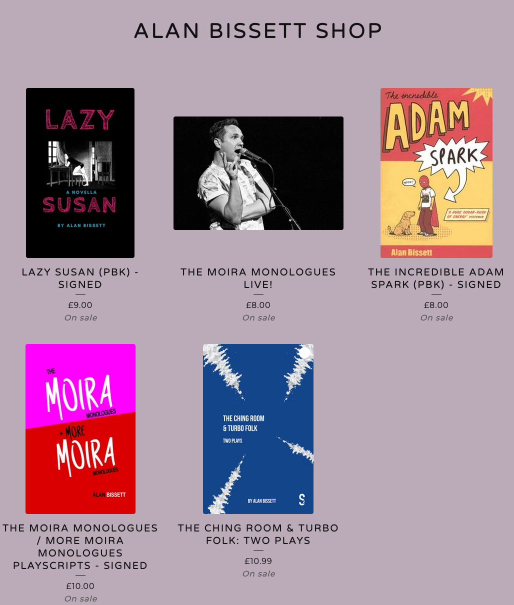 Shop | Alan Bissett